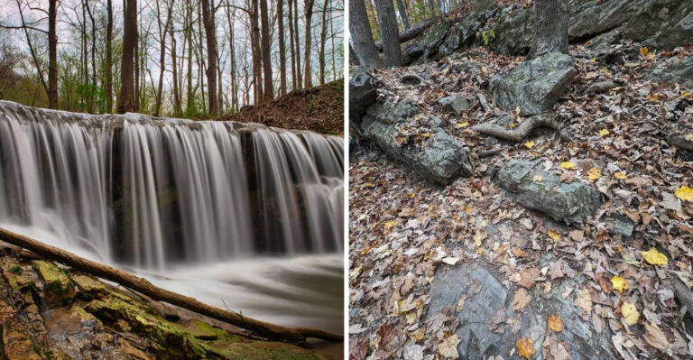 This Hidden Virginia Waterfall Features A Scenic Natural Slide