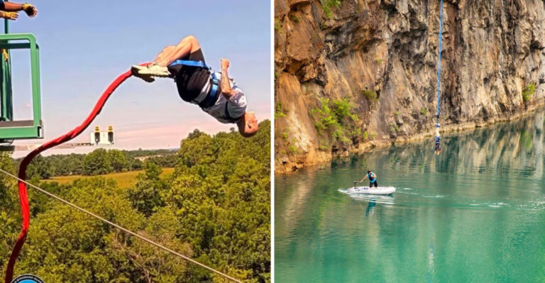 This West Virginia Quarry Offers The Only Water-Dip Bungee Jump In The ...